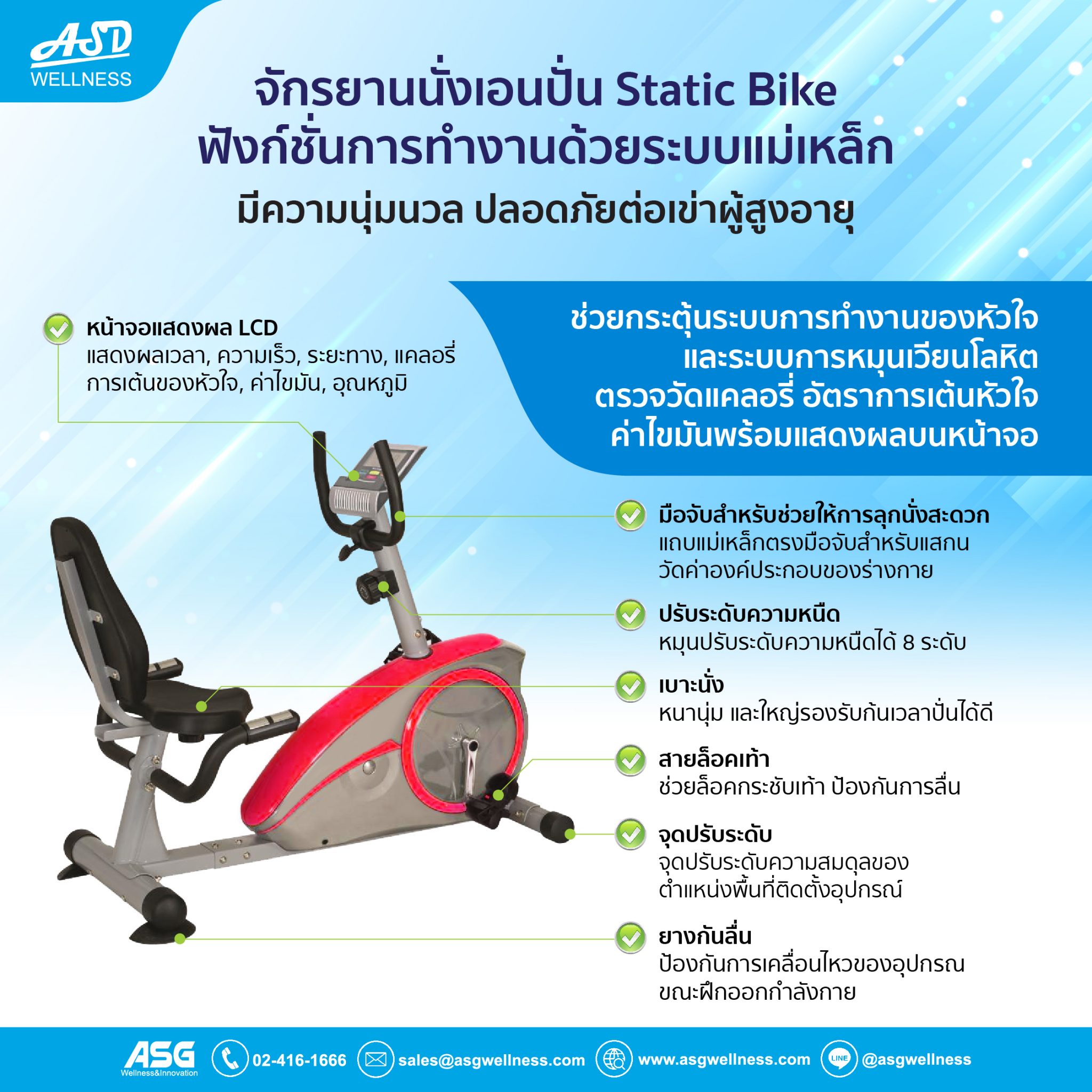 ผลิตภัณฑ์จักรยานเอนปั่น Static Bike - ASG Wellness & Innovation ผู้นำ ...